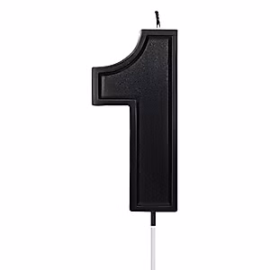 LUTER 3.94 Inches Oversized Birthday Candles Black Birthday Cake Candles Number Candles Cake Topper Decoration for Wedding Party Kids Adults, Number 1