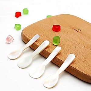 ZUDKSUY 20pcs Caviar Spoons Shell Spoons Mother of Pearl Spoons Mask Spoontea Spoons Dessert Spoons Suitable for Caviar, Jam, Ice Cream, Restaurant, Dessert