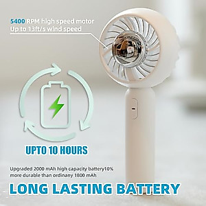 SpaLoo Portable Handheld Fan, Rechargeable Air Conditioner Fan, 3 Speed Adjustable Cooling Fans That Blow Cold Air, Gifts For Women Men Travel/Camping/Outdoor