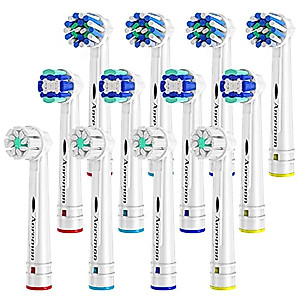 Aoremon Toothbrush Heads Compatible with Oral B Braun Electric Toothbrush Precision Clean Cross Action Pro GumCare 7000 1000 3000 5000 9600, 12 Pack