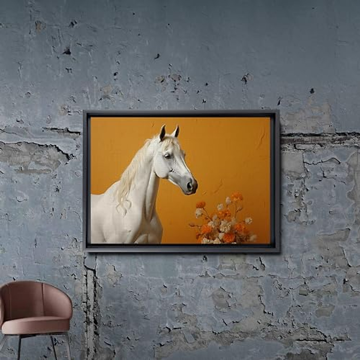 Majestic Black Stallion Galloping In The Clouds, Black Horse On Salt Flats, Canvas Print, Black Horse Print, Black Horse Wall Art