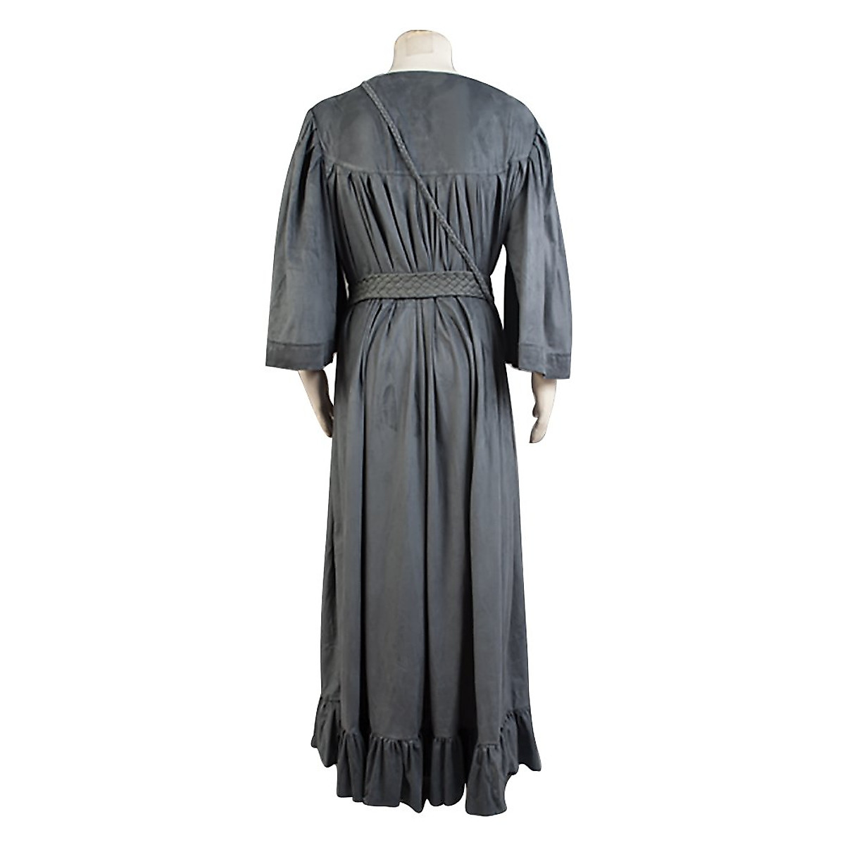 Ya-cos Men's Grey Wizard Cosplay Costume Robe Cloak Belt Wig Accessories Full Set