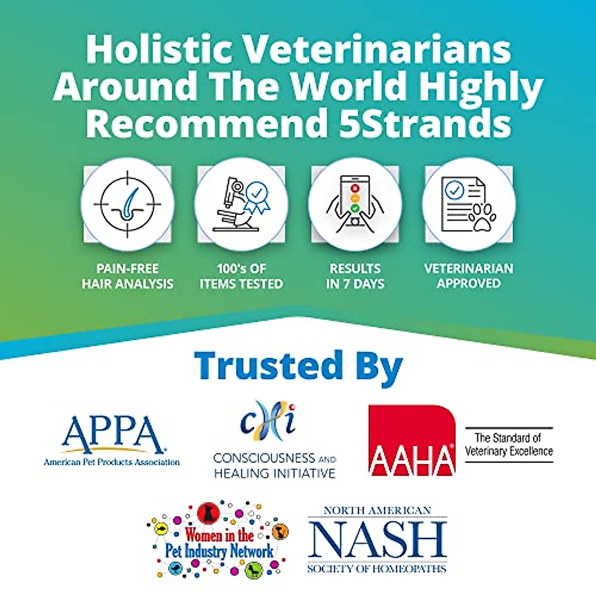 5Strands Pet Food and Environmental Intolerance Test, at Home Sensitivity Test for Dogs & Cats, Hair Sample Collection Kit, 380 Items Tested, Results in 7 Days, Works for All Ages and Breeds