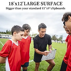 Magnetic Soccer Football Coach Board，Portable Clipboard Tactical Magnetic Board Kit W/Marker Pieces,Pen, Eraser, Storage Bag