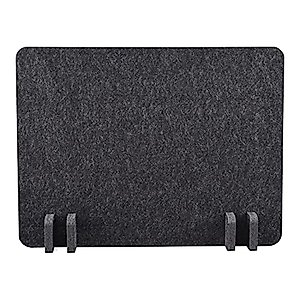 Stand Up Desk Store ReFocus Raw Noise and Distraction Reducing Freestanding Acoustic Desk Divider Mounted Privacy Panel (Anthracite Gray, 20.9" x 16")