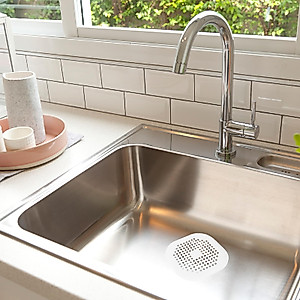 Waziaqoc 2 Pack Drain Hair Catcher, Durable Silicone Round Hair Stopper Shower Drain Covers for Bathroom, Bathtub and Kitchen, Easy to Install and Clean(Grey, White)