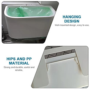 Angoily Hanging Dustbin Kitchen Hanging Trash Can Wall Mount Waste Bins Hanging Cabinet Trash Can Home Wall Office Car Hanging Waste Container (White) Kitchen Trash Basket