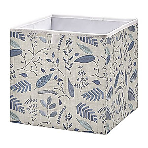Storage Bins for Shelves Twigs Berries Flowers Collapsible Storage Baskets for Closet Cubes Organizer Fabric Storage Box for Home Office 11x11x11in