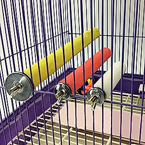 Keersi Wood Perch Paw Grinding Toy for Parrot Macaw African Greys Eclectus Budgies Parakeet Cockatoo Cockatiels Conure Lovebird Finch Cage Toy