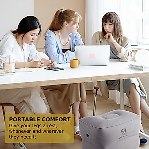 Inflatable Foot Rest for Airplane Travel – Easy to Use Kids Airplane Bed Or Airplane Footrest – Height Adjustable Travel Foot Rest for Airplane Flights – Toddler Plane Travel Essential by Luxxurro