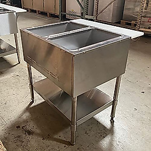 Commercial Steam Table Warmer 31" Wide 2 Open Well-NSF Certified Stainless Steel with Undershelf and Cutting Board-use Natural Gas or Propane