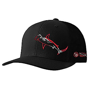 Hammerhead Shark Hat: Scuba Diving Fitted Cap - Black - S/M