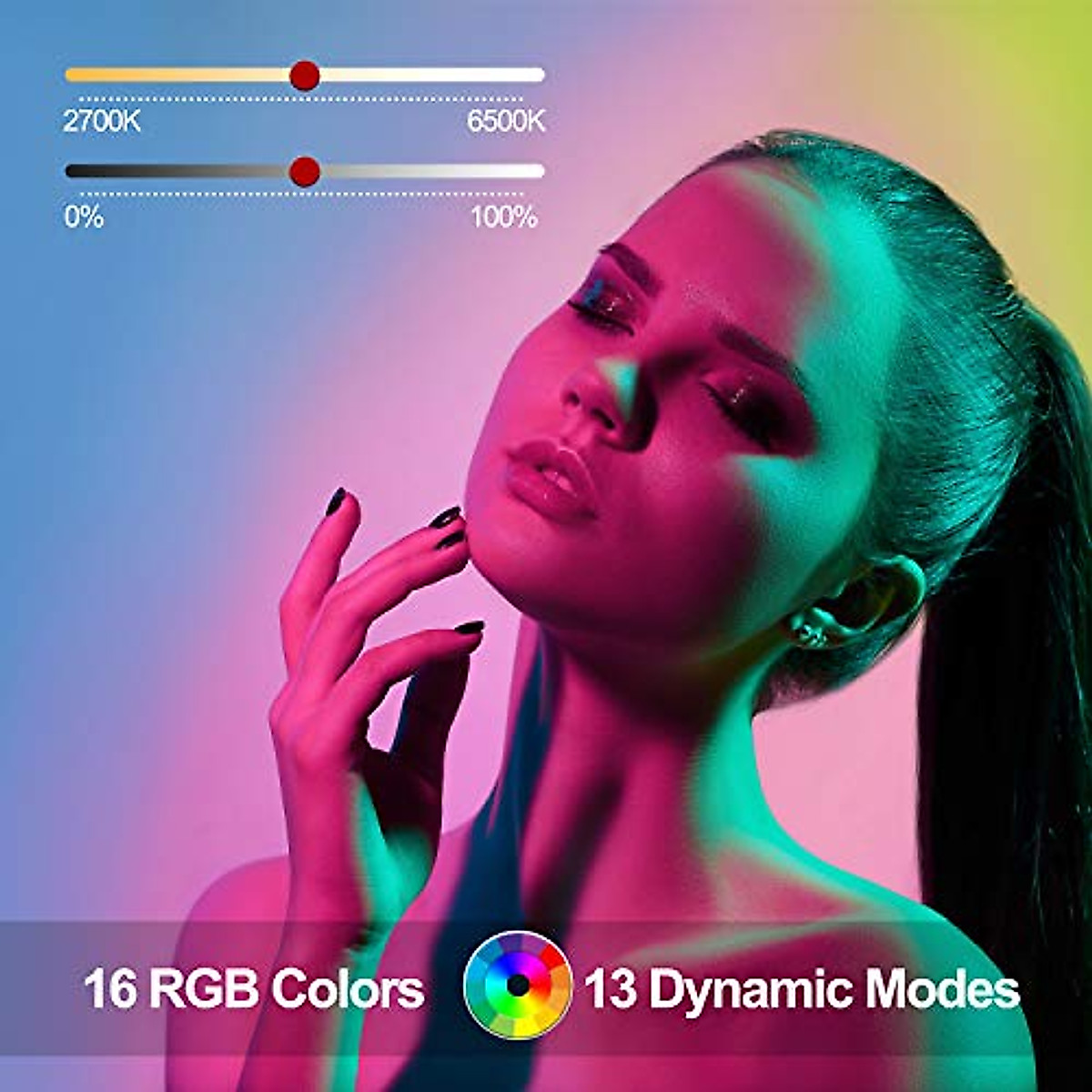 EMART 10" Ring Light with 55" Extendable Tripod Stands, 16 Colors RGB Camera Selfie Ring Light for Photography, Makeup, YouTube Video, Vlogging, Live Streaming