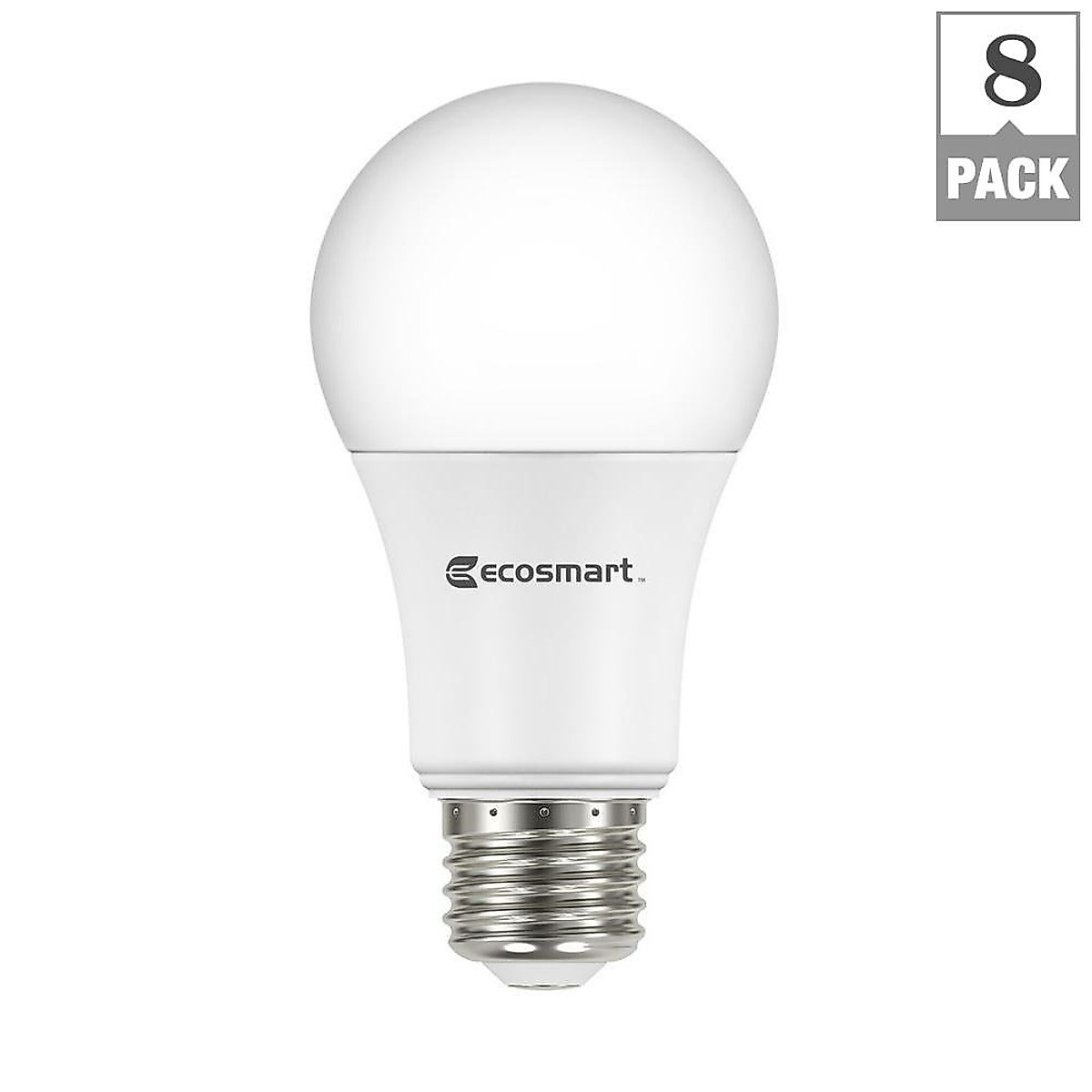 Ecosmart 8-Pack A19 - 60 Watt Equivalent Daylight (5000K) LED Light Bulb