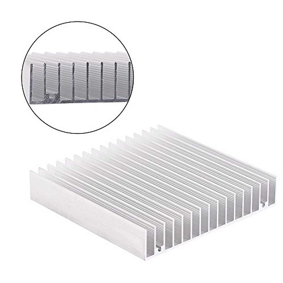 Aluminum Heat Sink Heatsink Module Cooler Cooling for Transistor Semiconductor Devices with 16 pcs Fins for Led Amplifier Transistor 3.93"(L) x 3.93"(W) x 0.7"(H) /100mm(L) x 100mm(W) x 18mm(H)