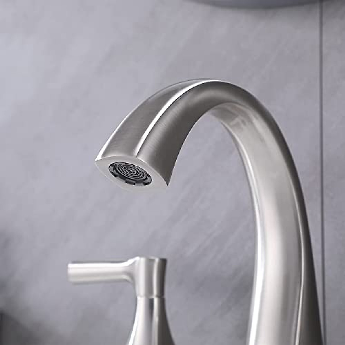 VAPSINT Widespread 2 Handle 3 Hole Brushed Nickel Bathroom Faucet,Modern Lavatory Vanity Bathroom Sink Faucet with Pop Up Drain