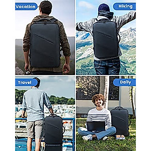 LOVEVOOK Travel Backpack, Expandable 40L Extra Large Carry on Backpack, Flight Approved, Anti-Theft Water Resistant 17 Inch Weekender Backpack for Men Women, with USB Port, Navy Blue