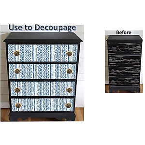 Tissue Paper with Designs - Blue and White Tissue Paper For Gift Wrapping Decoupage Crafts 24 Decorative Sheets 20" X 30" (PERSIAN LACE)