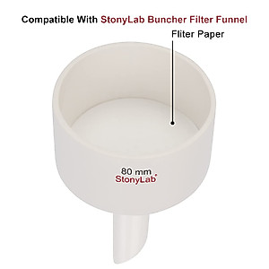stonylab Qualitative Filter Paper, 100 Packs Slow Flow Rate Cellulose Filter Paper Circles with 10 Micron Particle Retention, 74 mm Diameter