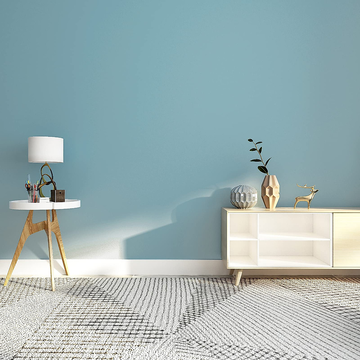 VEELIKE 15.7''x118'' Ocean Blue Wallpaper Peel and Stick Thickening Self Adhesive Blue Contact Paper Waterproof Decorative Vinyl Film for Walls Countertops Cabinets Shelf Drawer Liners Bedroom Kitchen