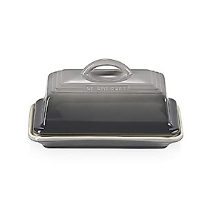 Le Creuset Stoneware Butter Dish, 6.75" x 5" x 3.5", Oyster Gray