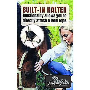 Kensington UViator CatchMask Horse Fly Mask with Web Trim UV Eye Protection Mask for Horse - Large, Deluxe Black