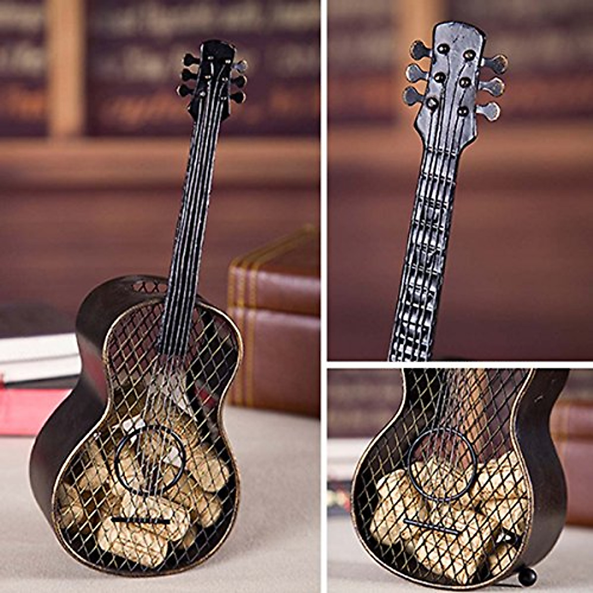 Too-arts Guitar Wine Cork Container Handcrafts Home Decoration