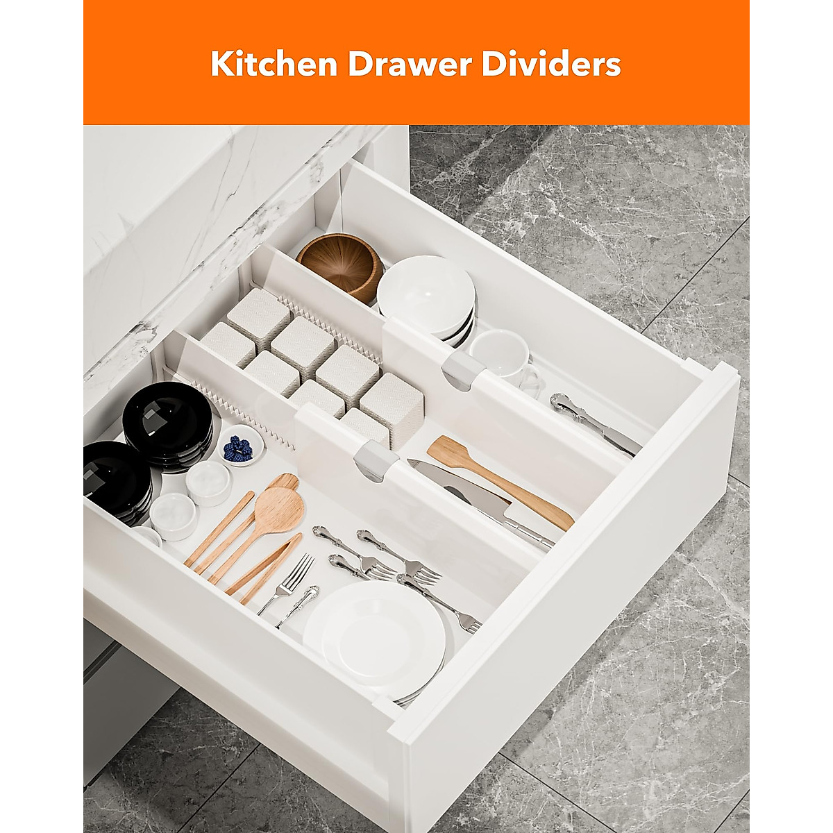 Brigii Drawer Dividers 4 Pack, Adjustable Separators 4" High Expandable from 11-17", for Bedroom, Closet, Kitchen Storage