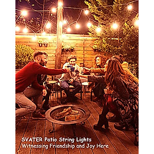 Svater Outdoor String Lights 100ft, Patio Lights Outside with 52 Shatterproof LED Edison G40 Bulbs, Waterproof Hanging Globe Lighting for Bistro Backyard Cafe Market, Warm White