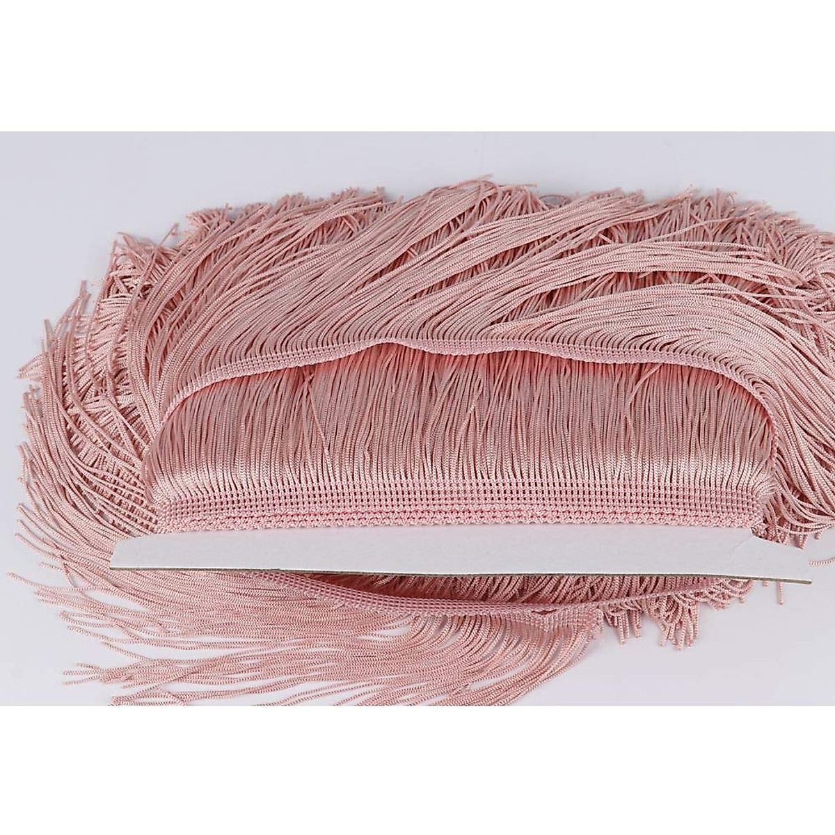 HEARTWISH Fringe Trim Lace Polyerter Fibre Tassel 6inch Wide 10 Yards Long for Clothes Accessories Latin Wedding Dress DIY Lamp Shade Decoration Black White Red(Nude Pink)