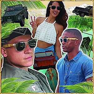 Woodies Polarized Walnut Wood Clear Frame Sunglasses for Men and Women | 100% UVA/UVB Ray Protection