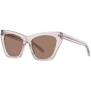 SAINT LAURENT Women's Kate Cat Eye Sunglasses, Nude Nude Brown, One Size