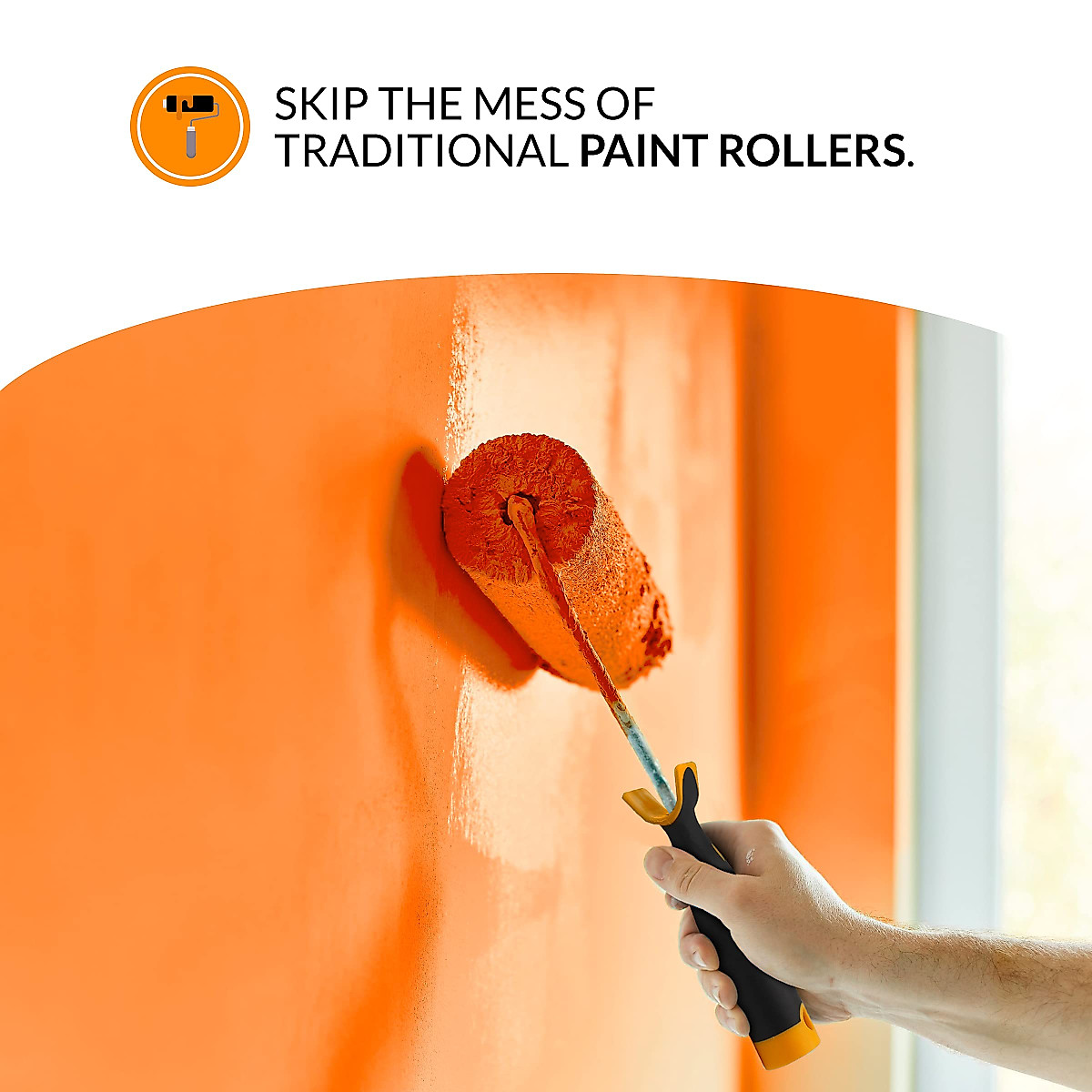 Raulde Paint Roller Kit of 10 Pcs - Includes a Paint Tray, Brush, Large and Mini Rollers & Sleeves, Paint Repellent Masking Tape, Paint Mixer - Roller Set for Painting Walls