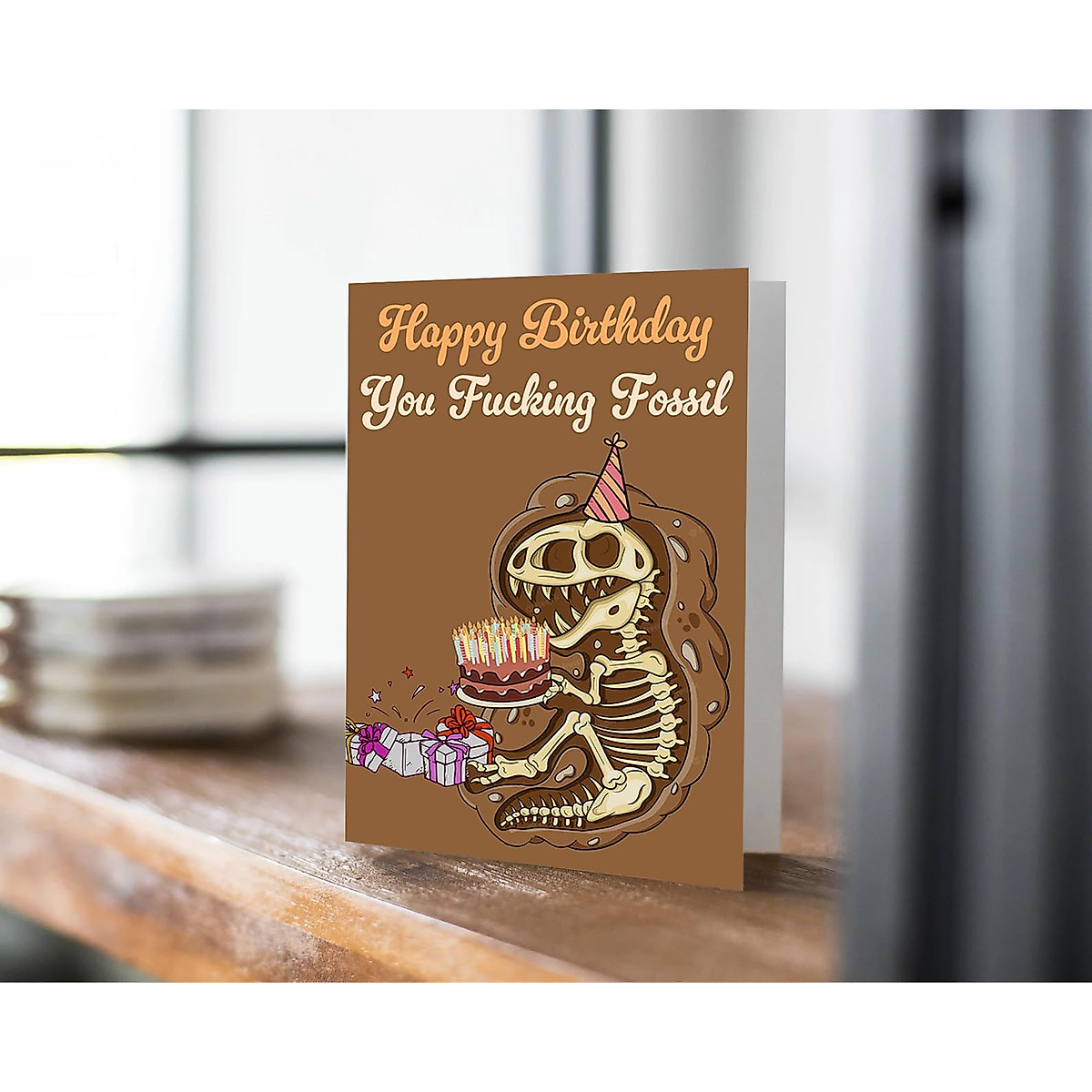 Funny Birthday Card for Women or Men, Birthday Card with Kraft Envelope for Wife Husband Sister Brother Friends bestie … You Fossil Birthday Gift Cards for Her Him 30th 40th 50th 60th 70th 80th Card