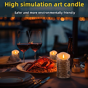 AKU TONPA Birch Bark Effect Flameless Candles Battery Operated Pillar Real Wax Flickering Electric LED Candle Sets with Remote Control Cycling 24 Hours Timer, 4" 5" 6" Pack of 3