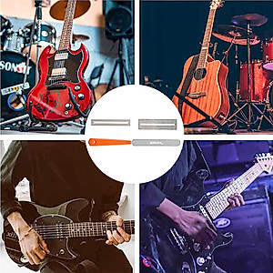 KEWAYO Guitar Fingerboard Luthier Tool Set Including Guitar Fret Crowning Luthier File, Fret Leveling Beam Sanding Leveler Beam and Fingerboard Guard Protectors for Guitar Bass