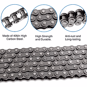 Belleone #35 Roller Chain 10 Feet -320 Links #35 Chain with Chain Breaker & 5 Connecting Links for Go Karts, Motorcycles, Mini Bikes, Bycicles, Other Home and Industrial Machinery