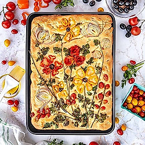 Kazozobi Heavy Roasting Pan Set of 2, Nonstick Rectangular Deep Baking Pans, 0.8mm Lasagna Oven Pan, 11"+8.6"