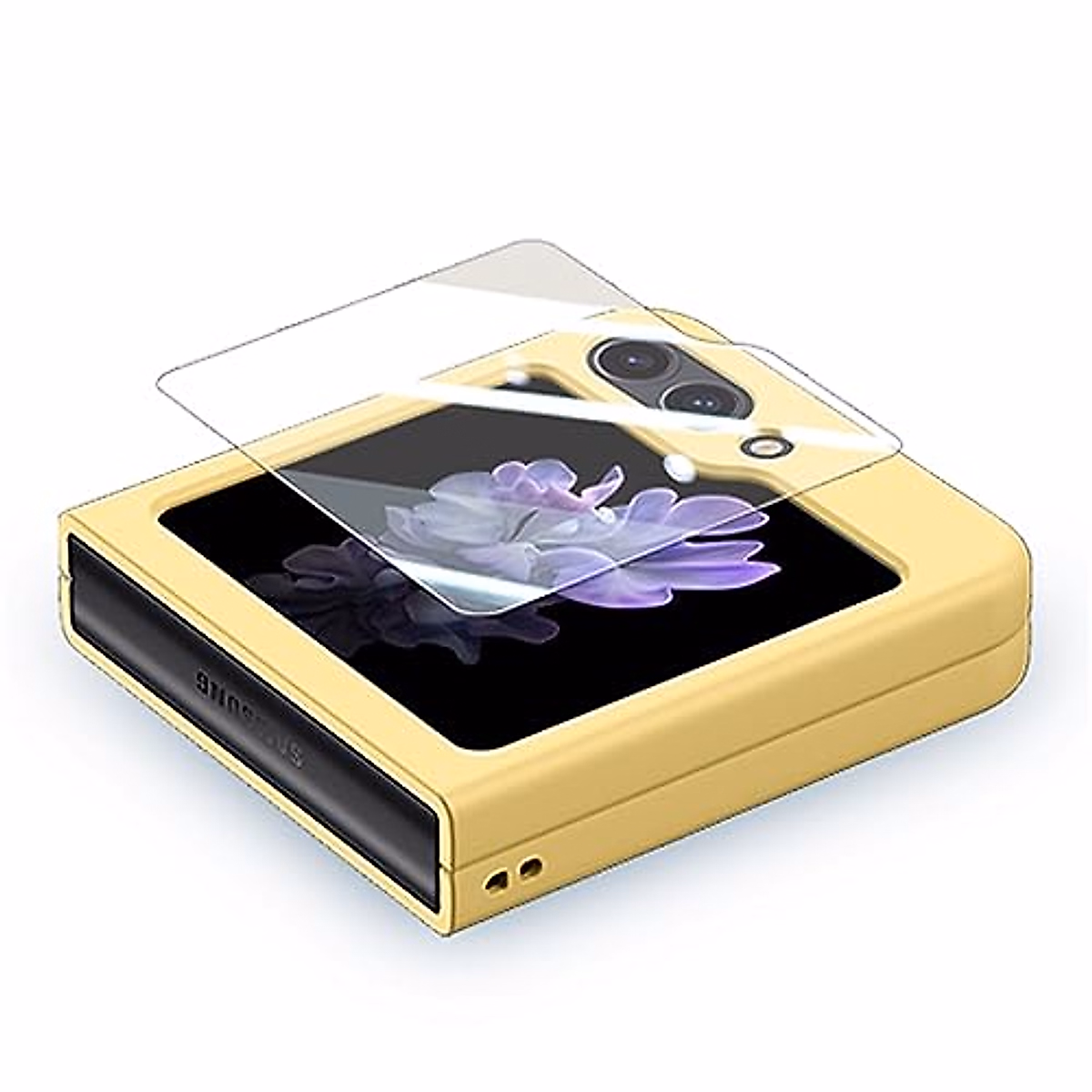 Phone Protective flip case Compatible with Samsung Galaxy Z Flip 5 Case with Built in Front Screen Protector,Ultra Slim Case Matte PC Shockproof Protection Anti-Scratch Phone Case Galaxy Z Flip 5 Pro