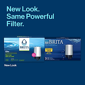 Brita Water Filter Replacements for Sink, Faucet Mount Water Filtration System for Tap Water, Reduces 99% of Lead, Chrome, 2 Count