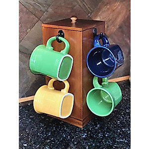 Autumn Alley Mug Holder - Coffee Mug Tree - Bamboo Rotating Cup Holder with Coffee Pod Storage - 8 Mug Tree Stand Spinning Countertop Mug Rack - Coffee Mug & Cup Holder Tree for Counter