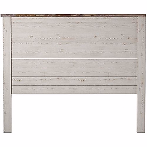 Signature Design by Ashley Willowton Cottage Farmhouse Panel Headboard ONLY, Queen, Whitewash