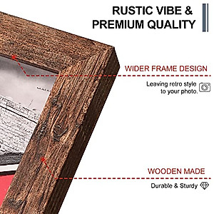 LANDNEOO 8x10 Picture Frame, 4 Pack Woodgrain Wider Frames, Display Pictures 5x7 with Mat or 8x10 Without Mat, Picture Frames Collage Wall Decor or Table Top Display, Multicolour