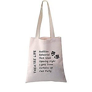 PXTIDY Theatre Life Tote Bag Drama Theater Gifts Comedy Tragedy Mask Theatre Drama Bag Drama Actor Actress Gifts(Tote bag)