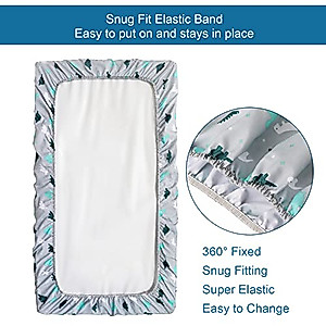 SPRINGSPIRIT 2-Piece Toddler Sheet Set Microfiber, Toddler Bedding Set Includes Crib Sheets Set and Envelope Pillowcase, Silky Soft, Breathable and Lightweight, Dinosaur