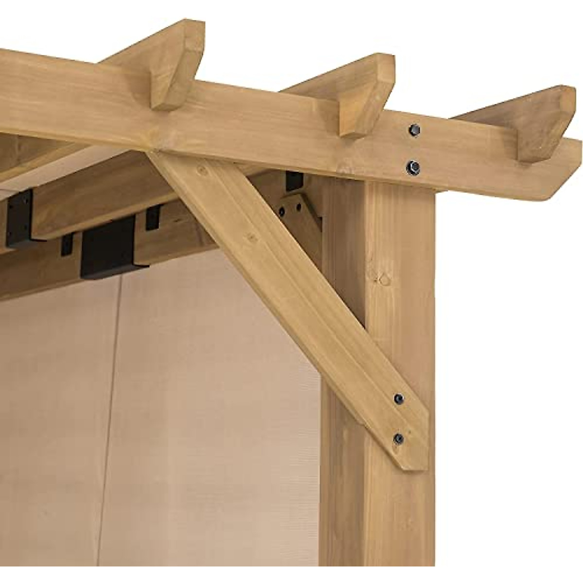 Sunjoy Cedar Pergola 10 x 11 ft. Wooden Hot Tub Pergola with Adjustable Canopy and Privacy Screen by SummerCove