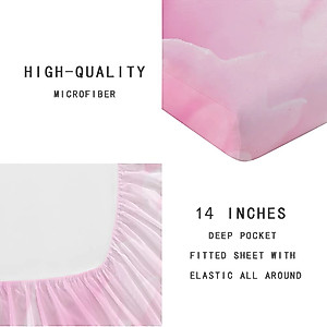 Black Girl Magic Bedding Sets Queen Size African American Girl Fitted Sheet Set Cute Little Afro Black Princess Bed Sheet Set for Girl Bedroom Room Decor (1 Fitted Sheet + 2 Pillowcases) Pink