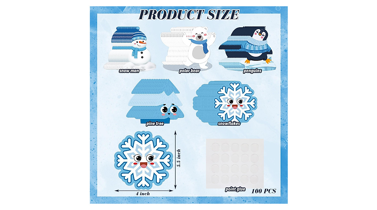 80 Pcs Winter Cutouts for Preschool Classroom Fun