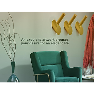 Meinvcisi Heavy Duty 60lb(Max) Metal Wall Mounted Hooks Clothes Coat Towel Bathrobe Car Key Hooks Hanger Rack for Bathroom Bedroom Cloakroom Cabinet Closet Hang,Aluminum Alloy Matte Gold.2Pack