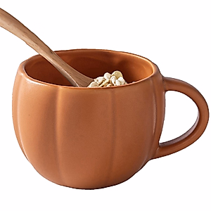 Pumpkin Coffee Mug Halloween Ceramic Pumpkin Fall Mugs Novelty Coffee Milk Cups for Halloween Theme Party Thanksgiving Fall Autumn Harvest Party Supply,Orange